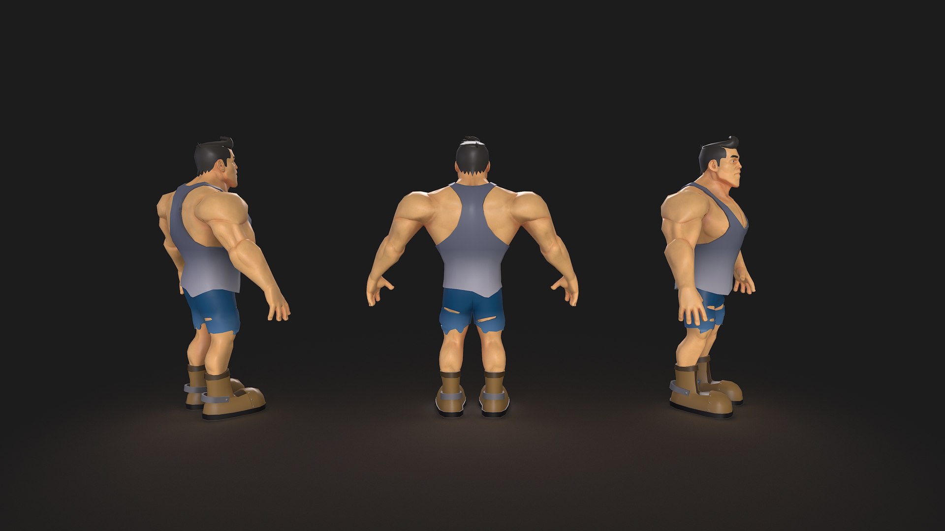 3D Stylized Muscular Man - TurboSquid 2003166