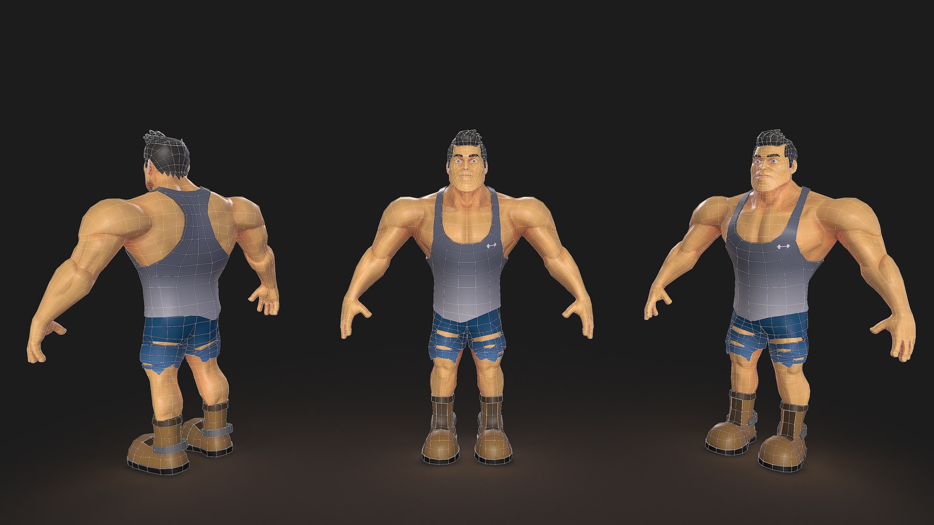 3D Stylized Muscular Man - TurboSquid 2003166