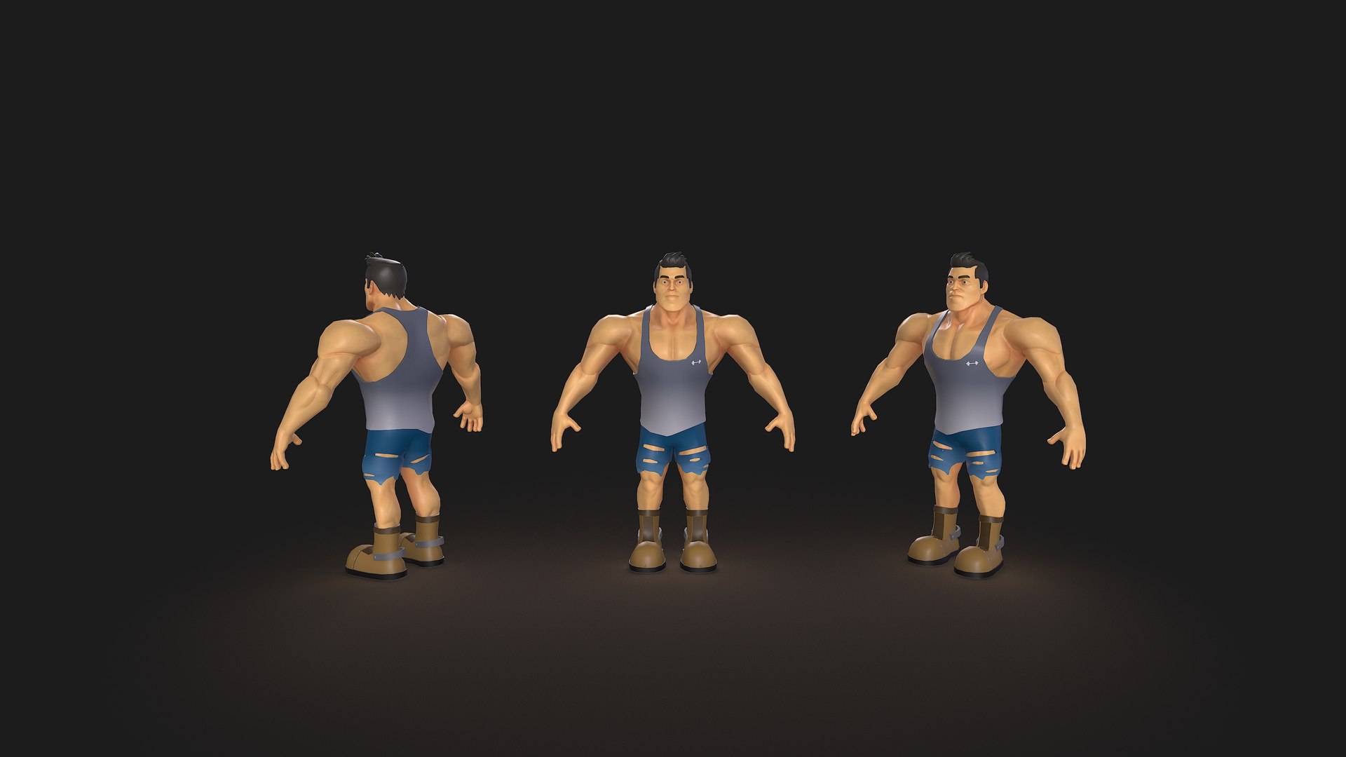 3D Stylized Muscular Man - TurboSquid 2003166