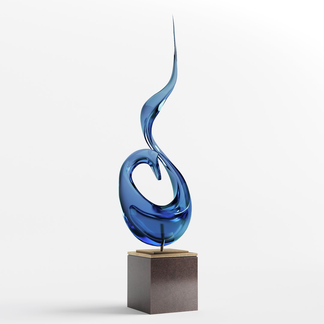 3D Modern Decorative Abstract Glass Art Sculpture 01 Model - TurboSquid ...