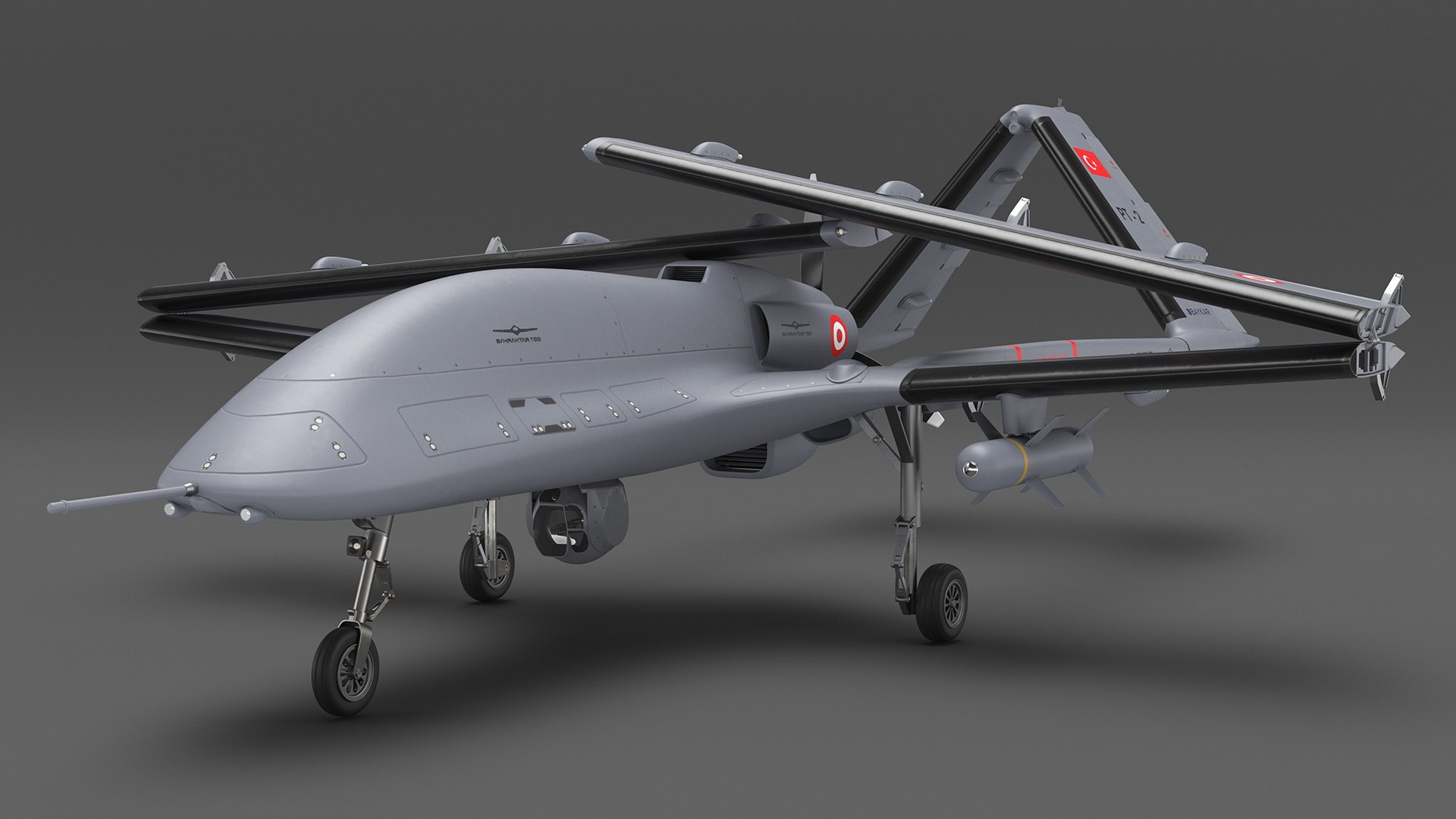 Bayraktar TB3 Drone With Wings Folded 3D - TurboSquid 2274225