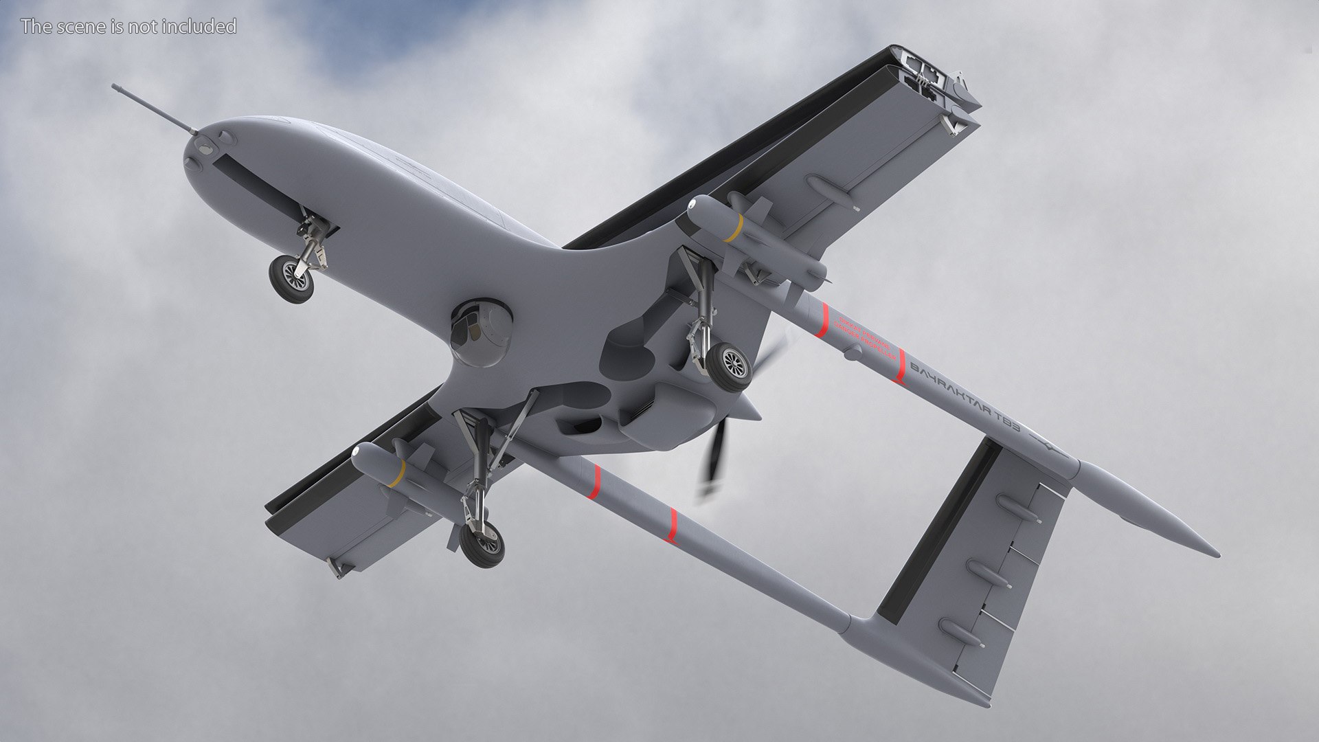 Bayraktar TB3 Drone With Wings Folded 3D - TurboSquid 2274225