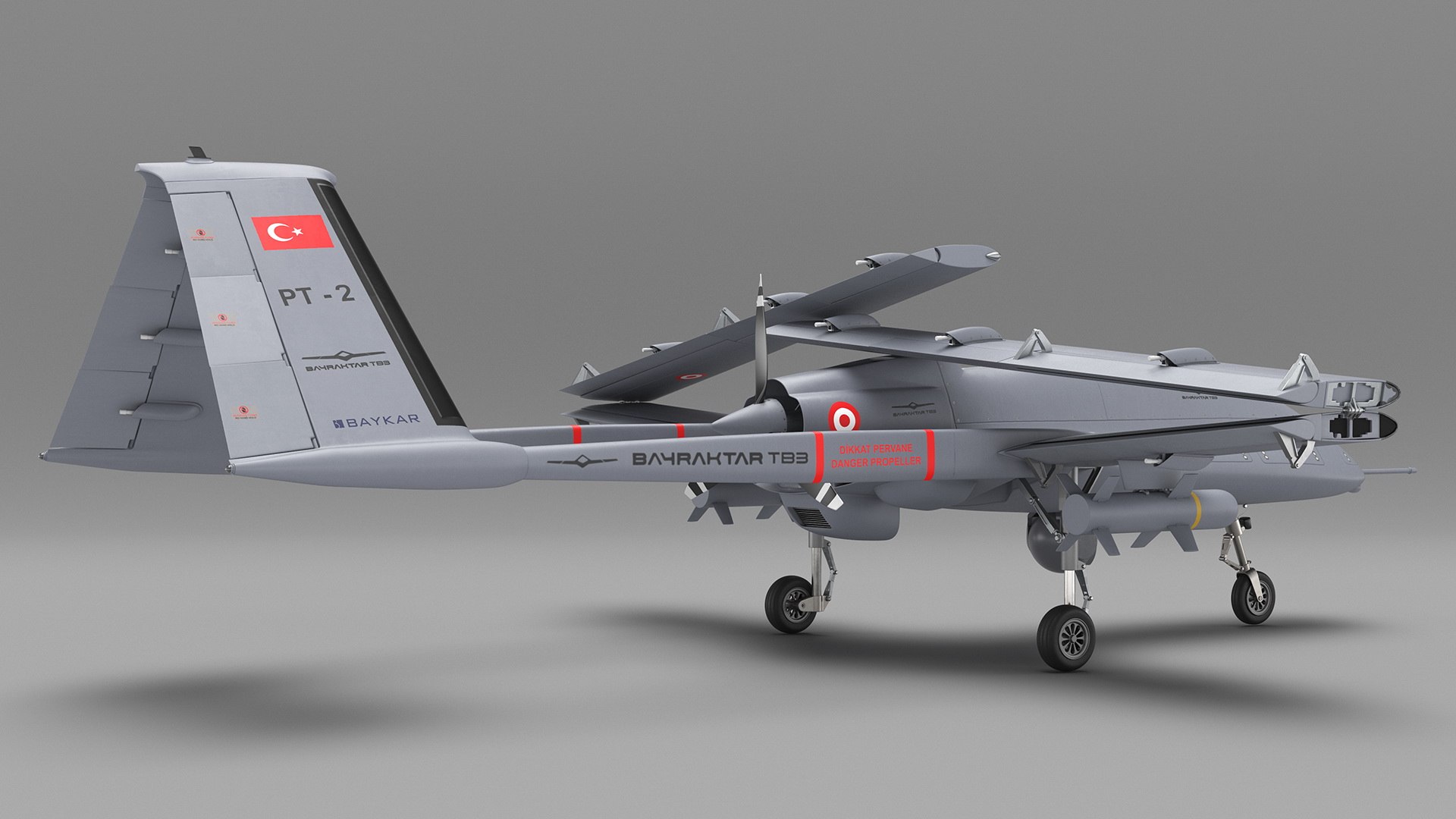 Bayraktar TB3 Drone With Wings Folded 3D - TurboSquid 2274225