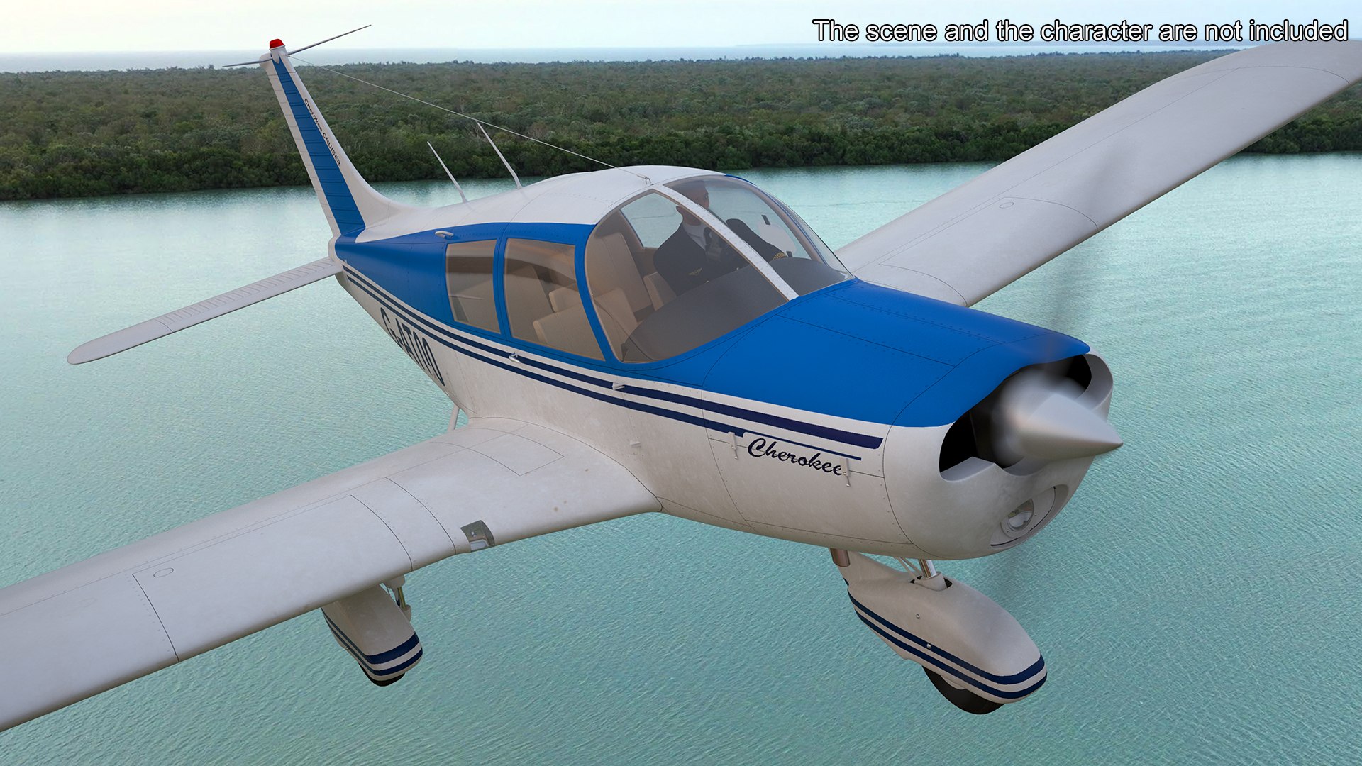 Piper PA-28 Cherokee Single Engine Airplane Rigged 3D Model ...