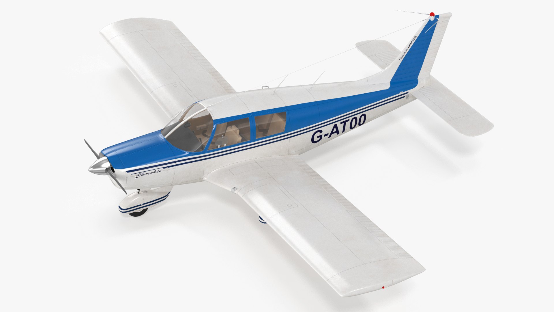 Piper PA-28 Cherokee Single Engine Airplane Rigged 3D Model ...