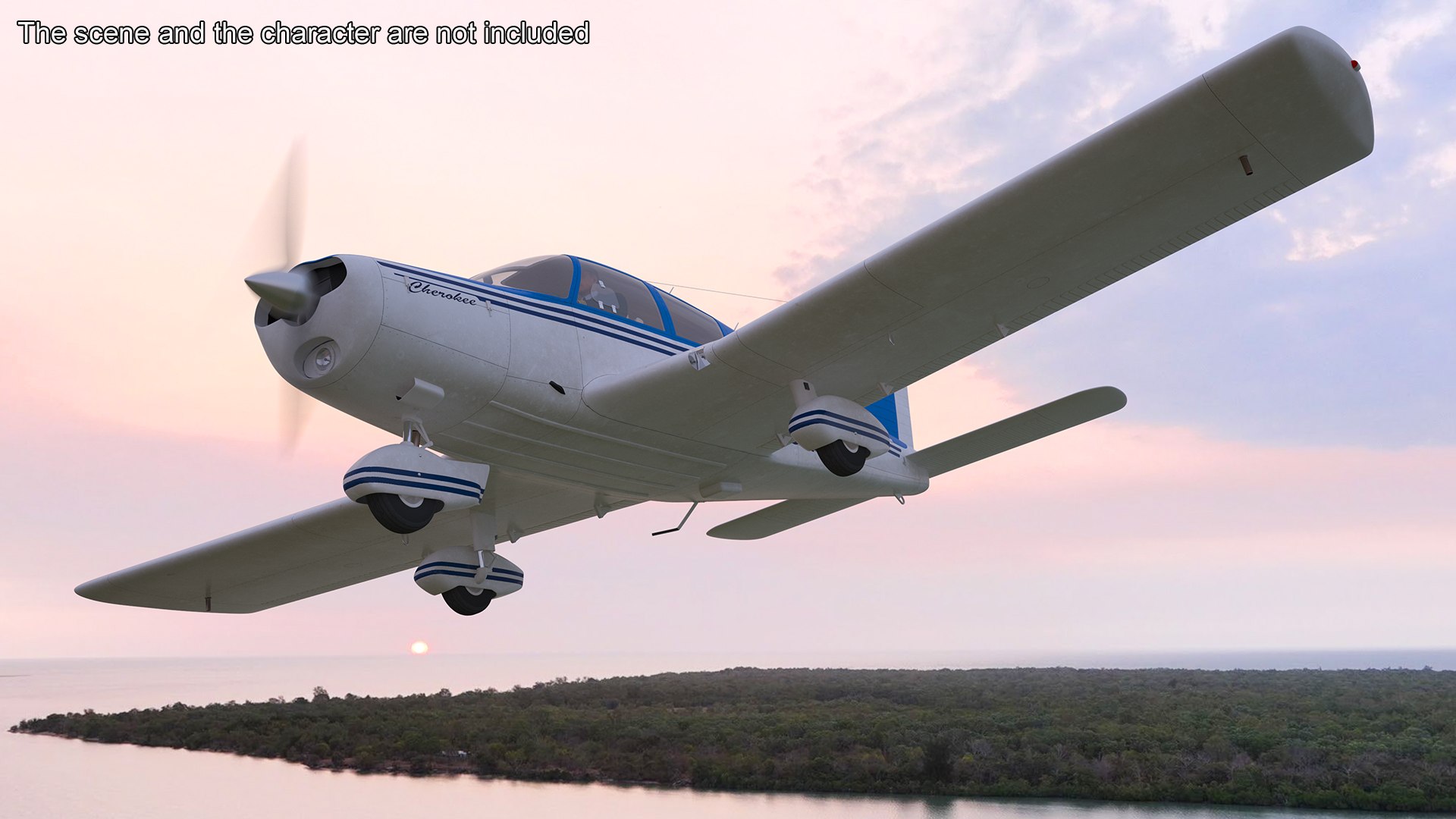 Piper PA-28 Cherokee Single Engine Airplane Rigged 3D Model ...
