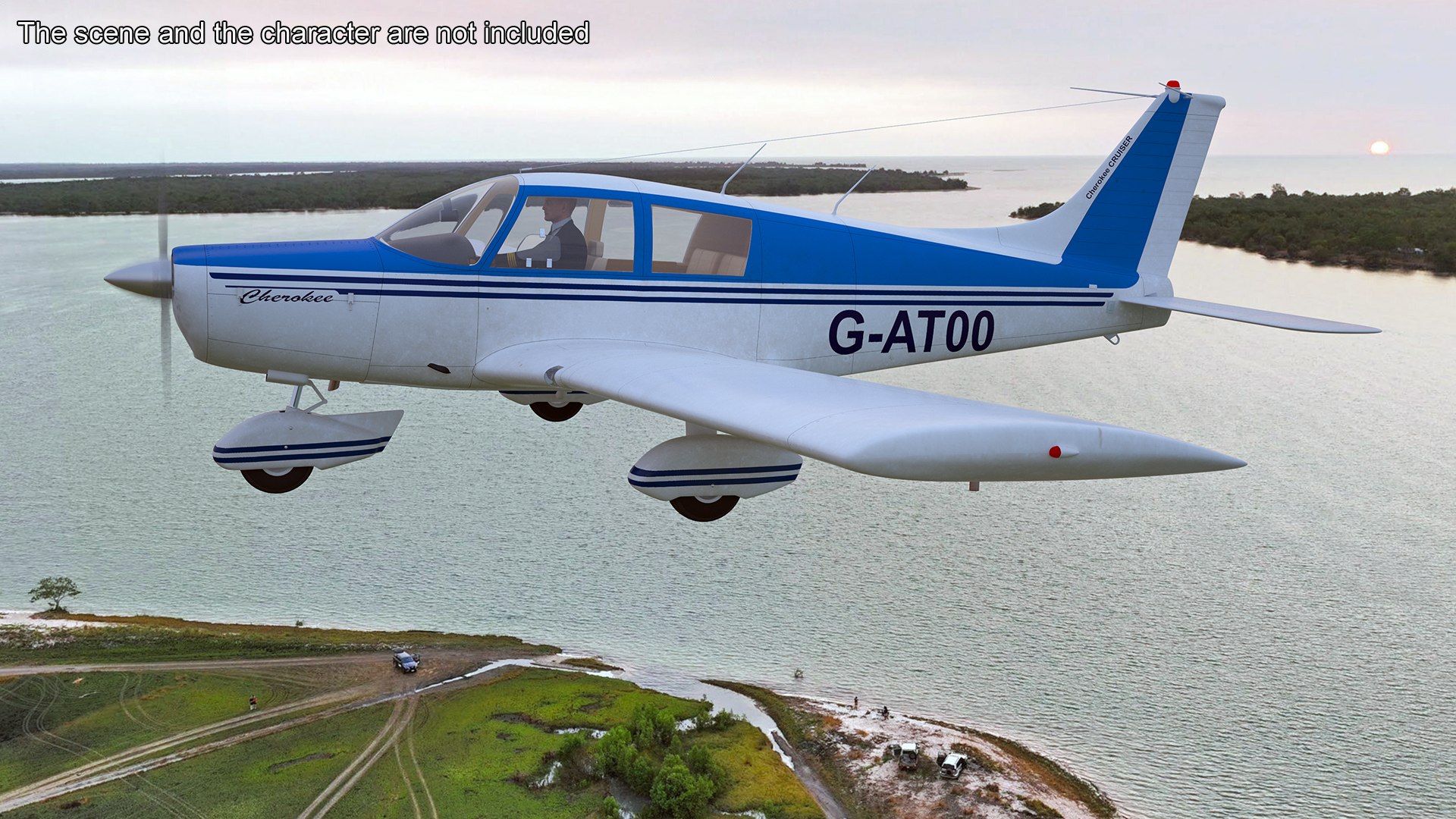 Piper PA-28 Cherokee Single Engine Airplane Rigged 3D Model ...