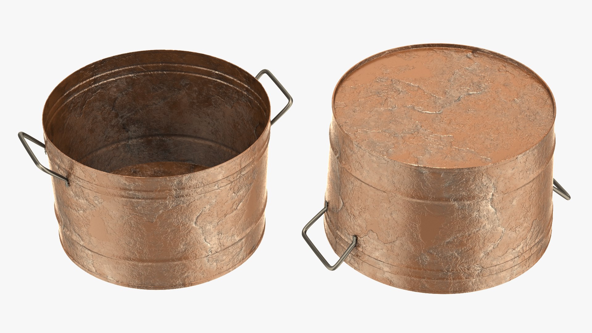 Steel Round Tub Rusty 3D model - TurboSquid 1778830