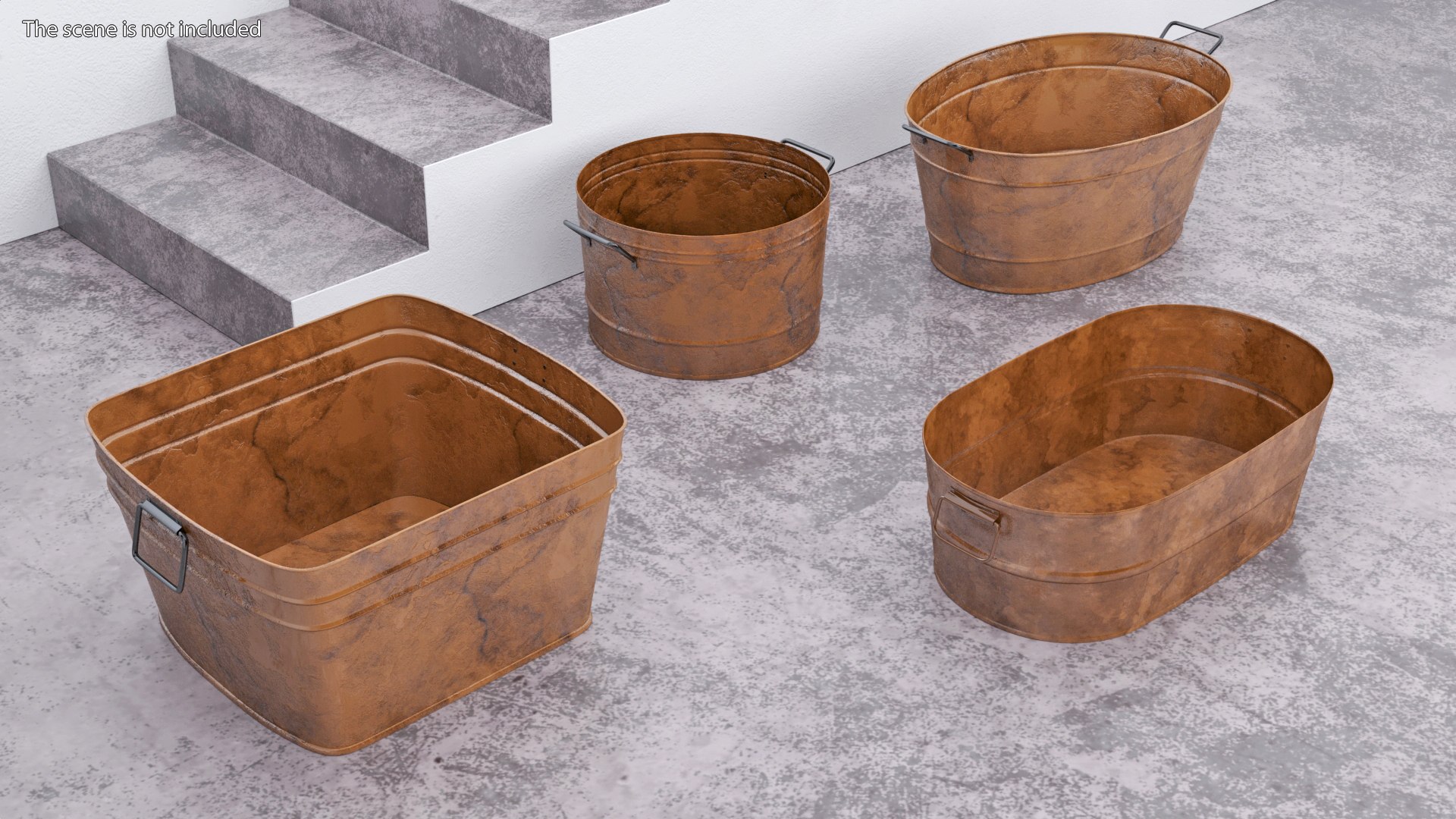 Steel Round Tub Rusty 3D model - TurboSquid 1778830