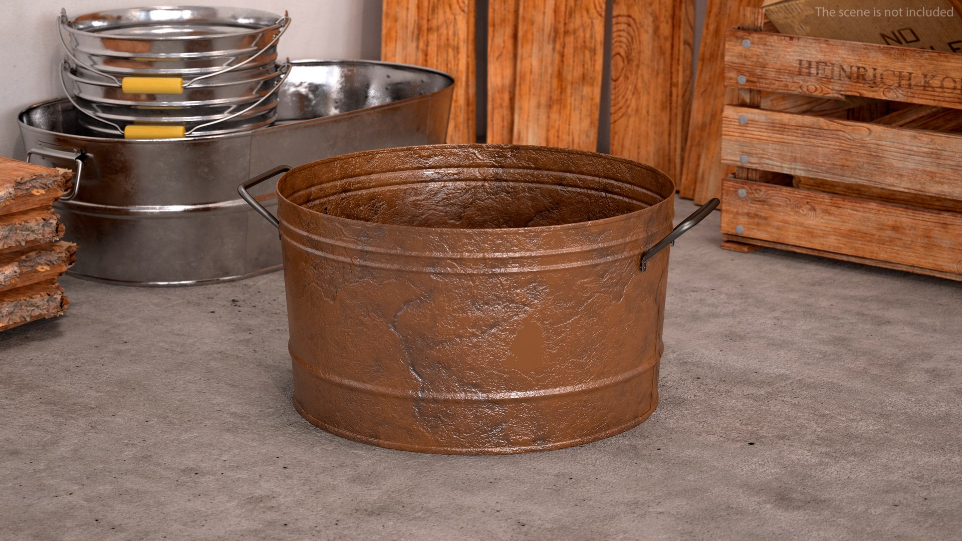 Steel Round Tub Rusty 3D model - TurboSquid 1778830