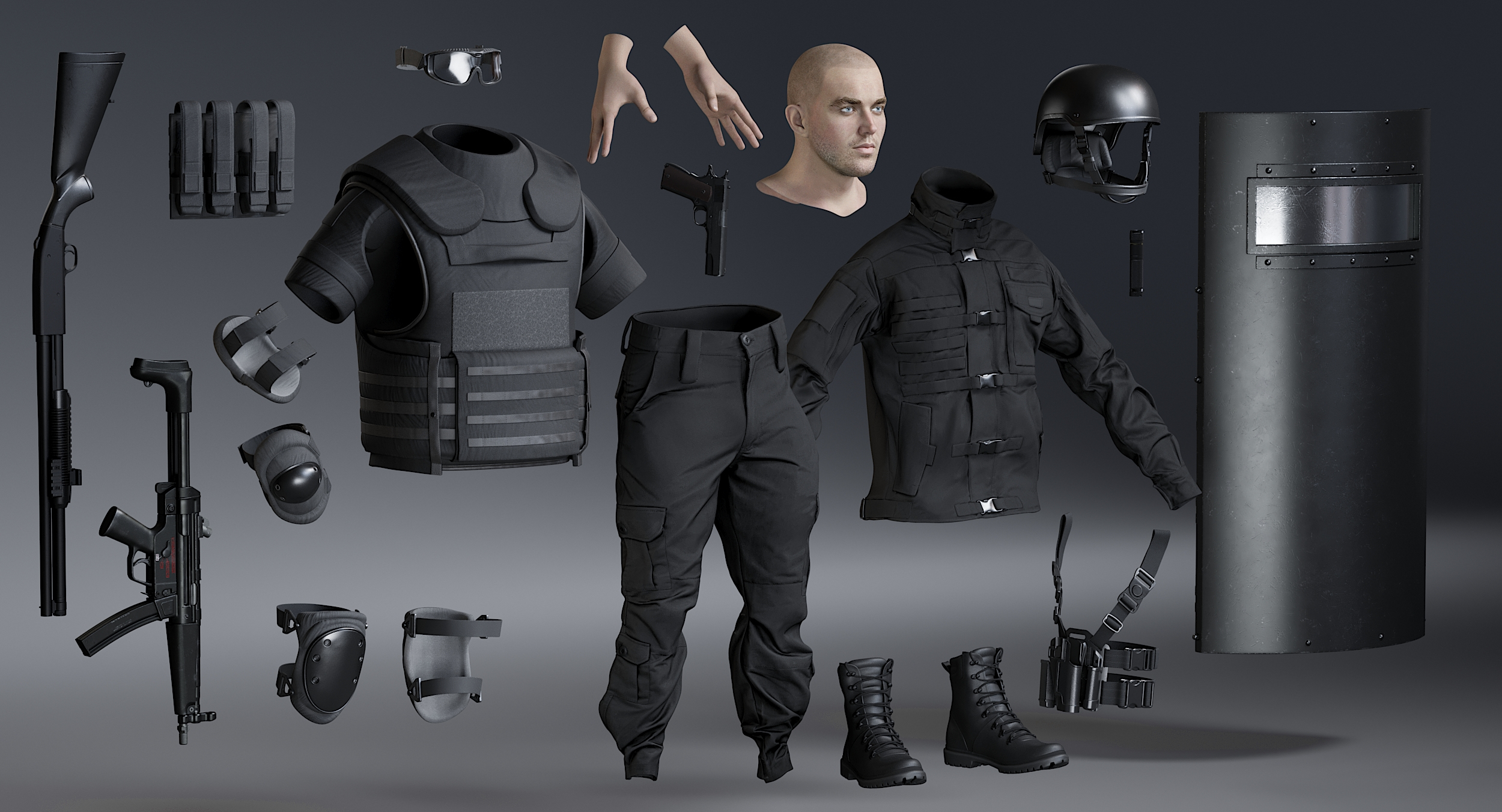 3D model uniform swat man - TurboSquid 1469710