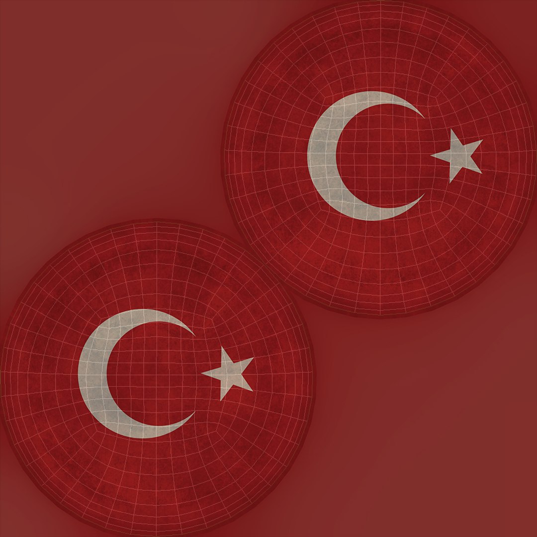 Turkey Flag Icon 3D Model - TurboSquid 2063243