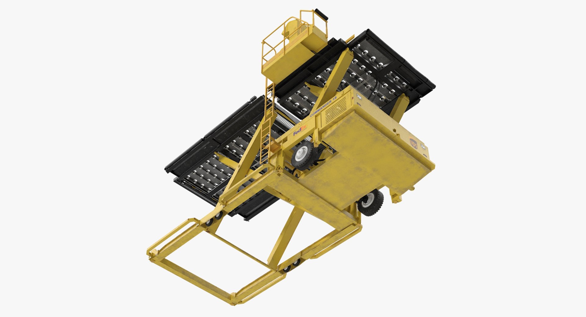 Lower deck loader yellow 3D model - TurboSquid 1241342