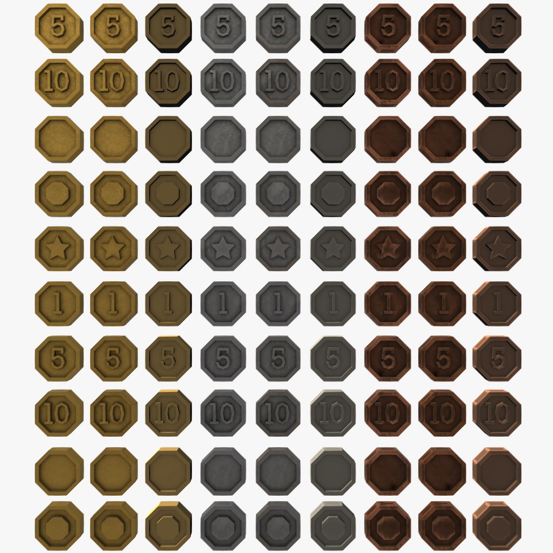3D Low-poly 3D coins - TurboSquid 1818939