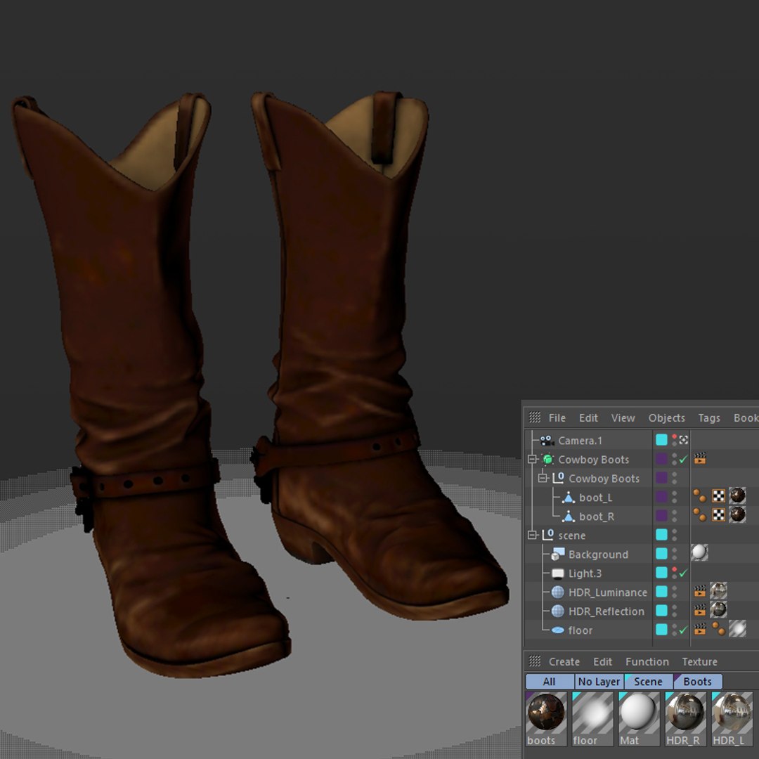 3d model cowboy boots