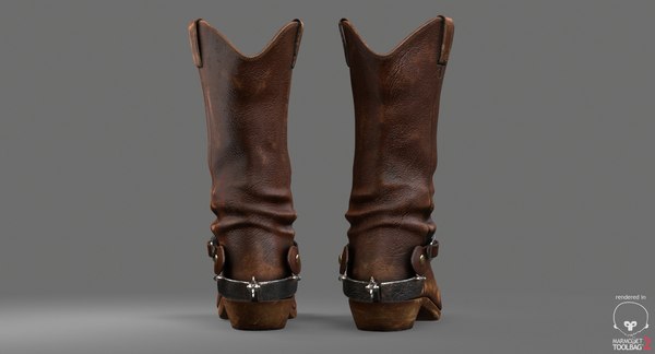 3d model cowboy boots