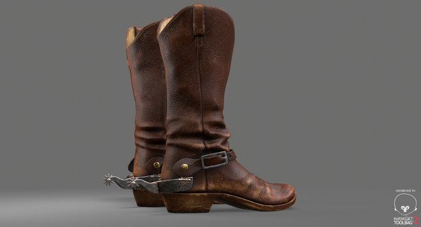 3d model cowboy boots