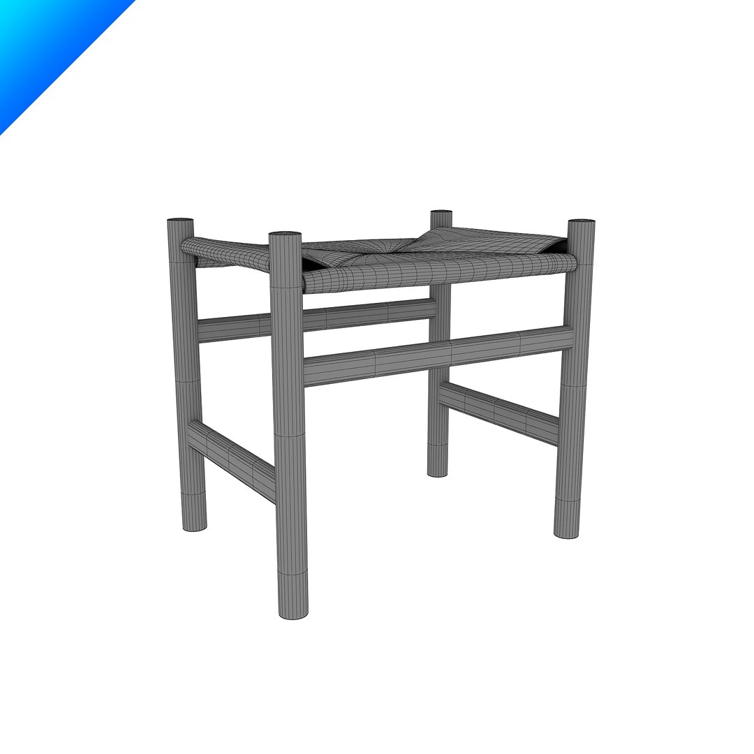 3d Model Ch53 Hans Wegner Stool