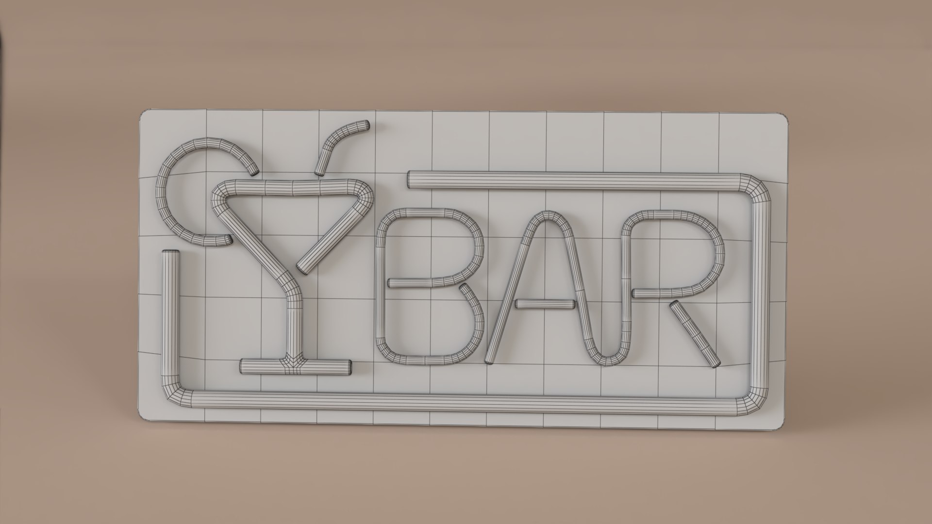 Neon bar table sign 3D model - TurboSquid 2165701