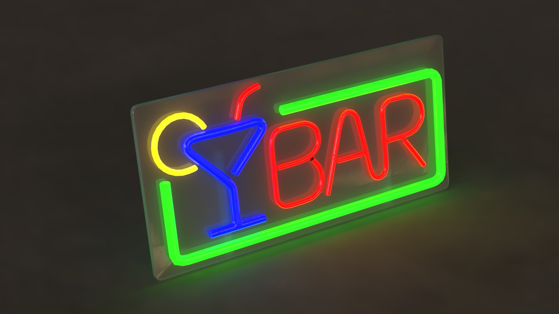 Neon bar table sign 3D model - TurboSquid 2165701