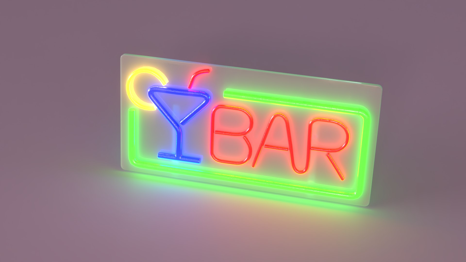 Neon bar table sign 3D model - TurboSquid 2165701