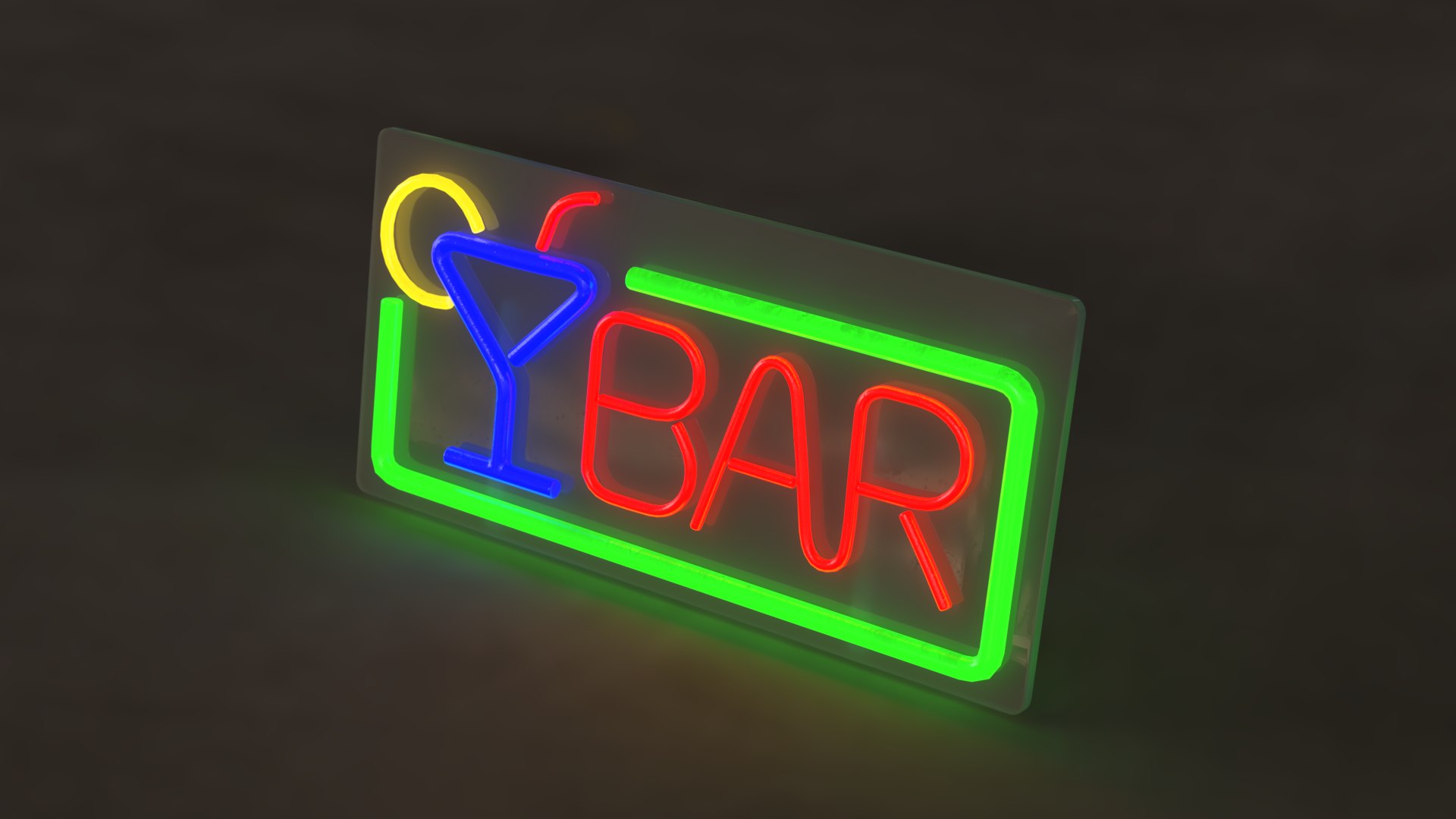 Neon bar table sign 3D model - TurboSquid 2165701
