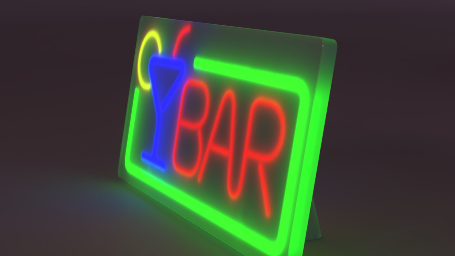 Neon bar table sign 3D model - TurboSquid 2165701