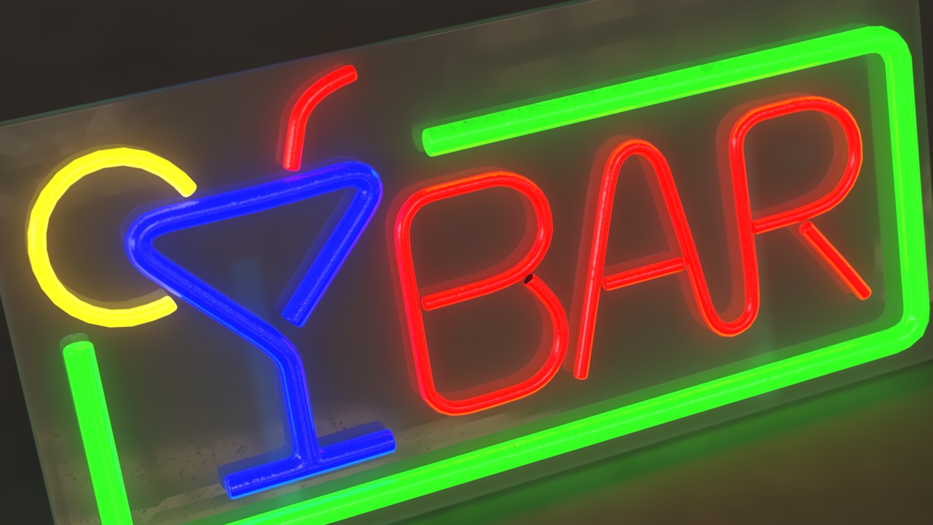 Neon bar table sign 3D model - TurboSquid 2165701