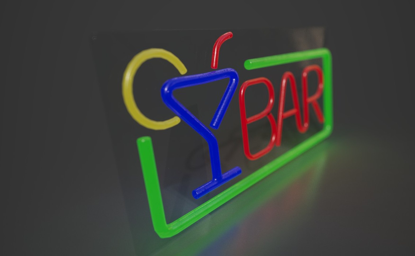 Neon bar table sign 3D model - TurboSquid 2165701