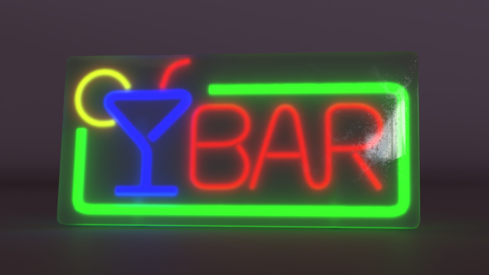 Neon bar table sign 3D model - TurboSquid 2165701