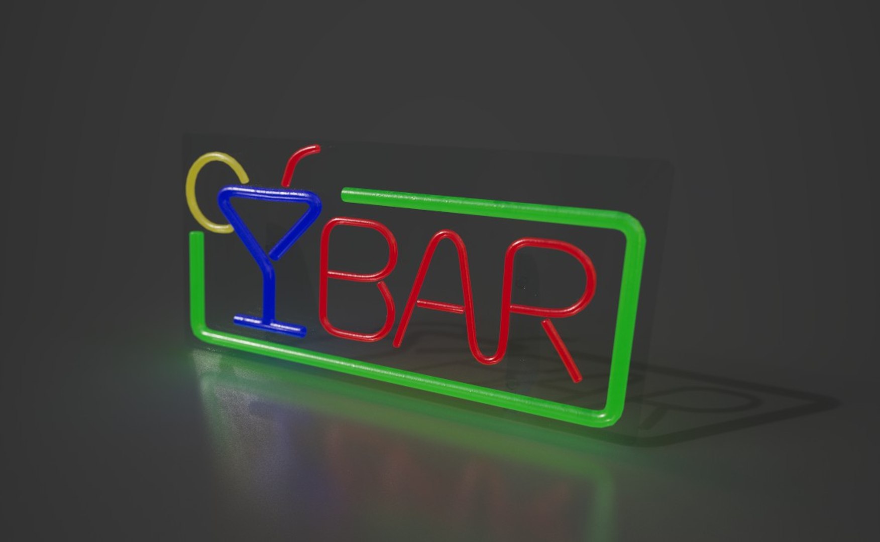 Neon bar table sign 3D model - TurboSquid 2165701