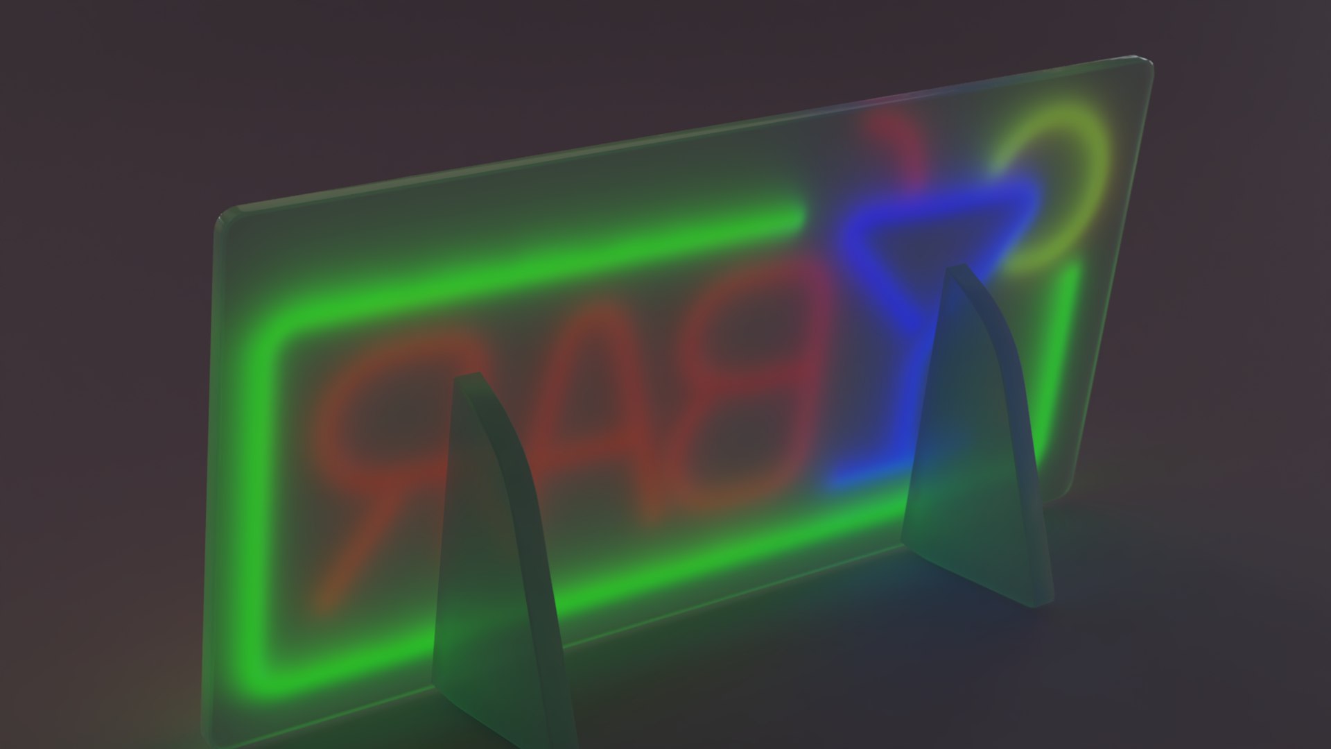 Neon bar table sign 3D model - TurboSquid 2165701