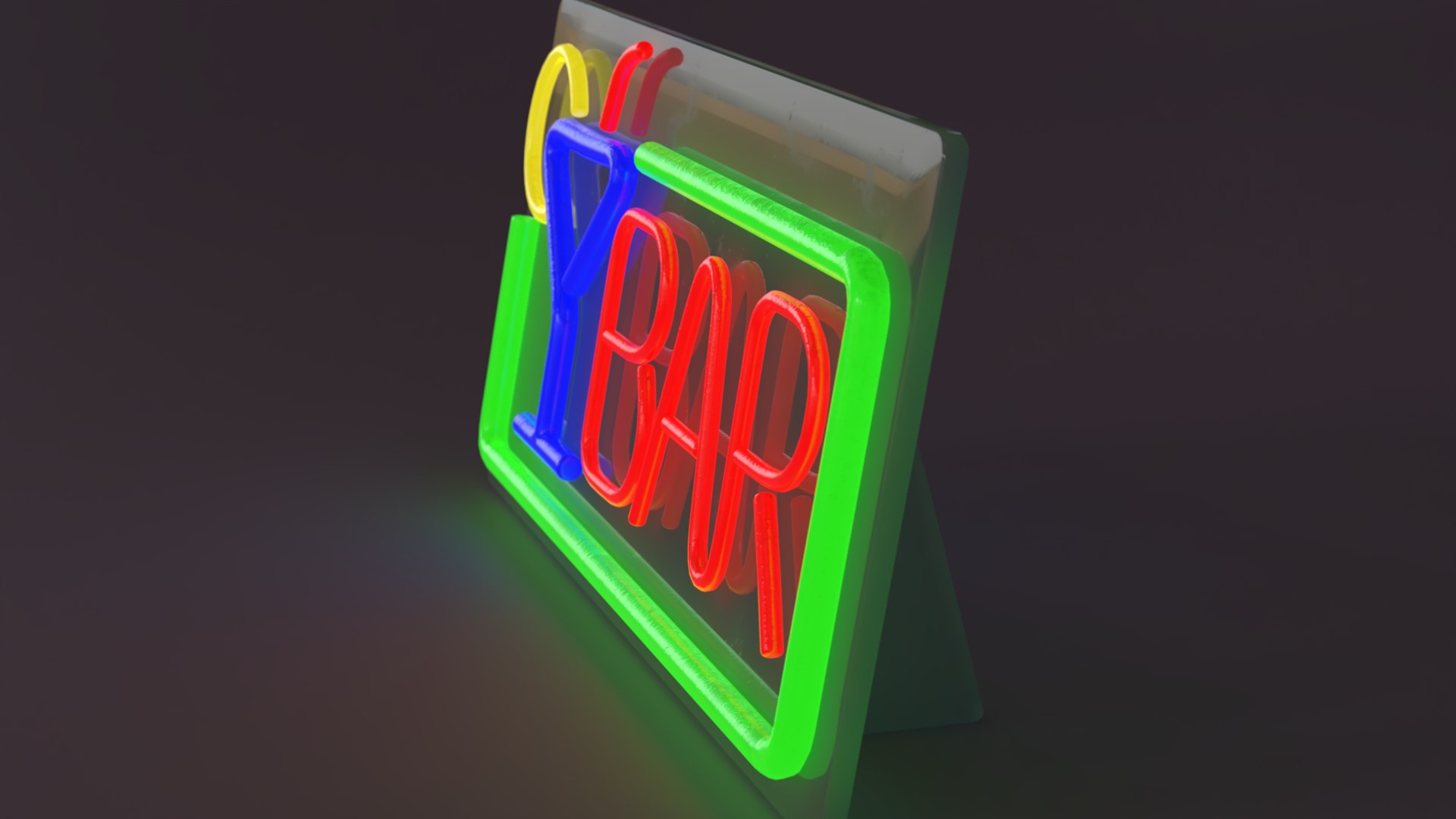 Neon bar table sign 3D model - TurboSquid 2165701