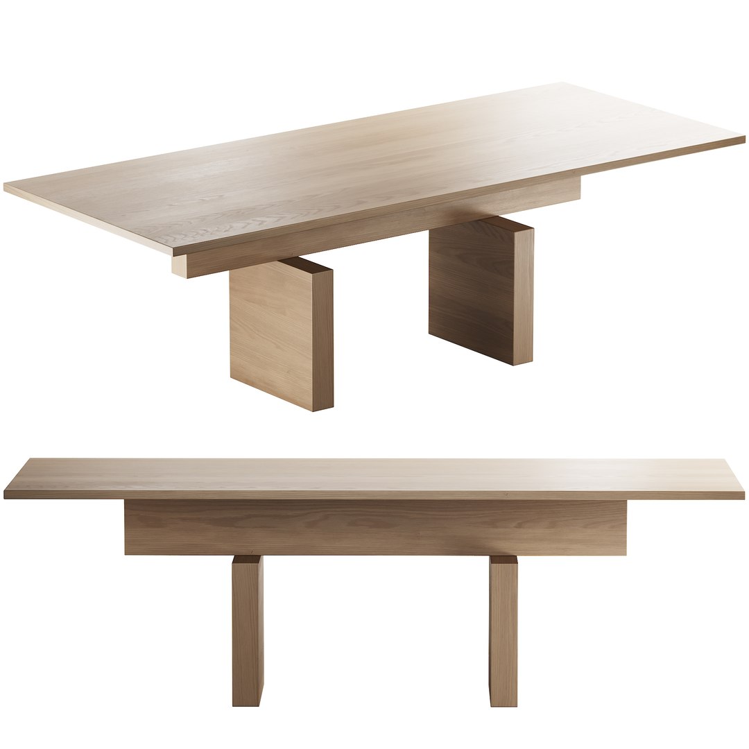 3D Model 320 Resident Plane Dining Table 2 Colors 4 Size Options ...