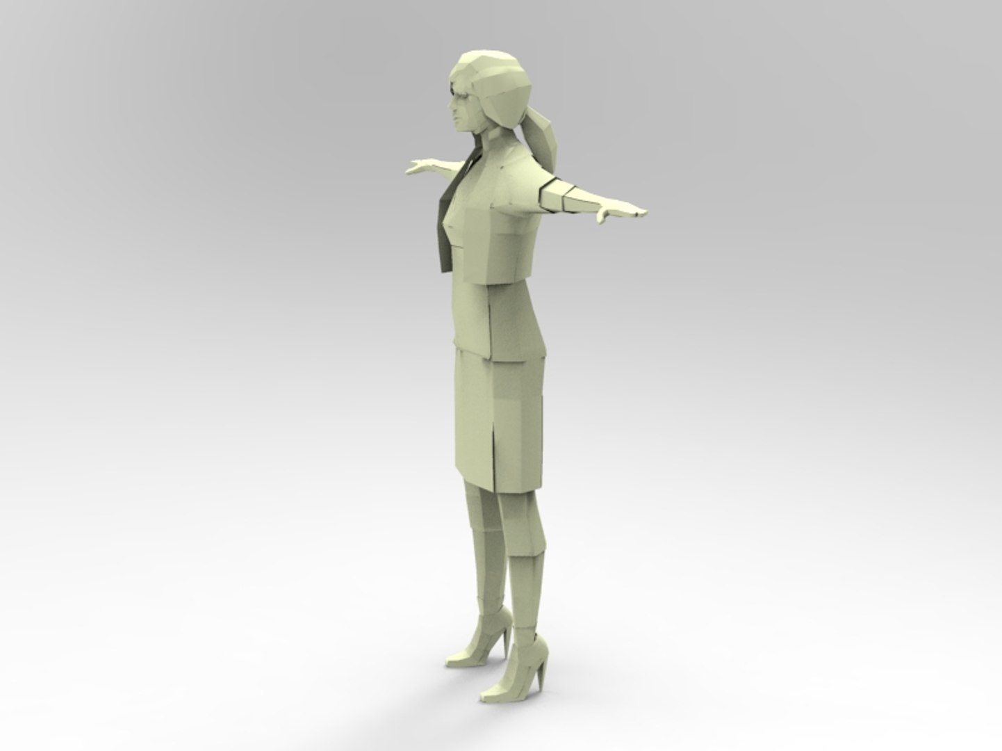 3d Paper Women Model