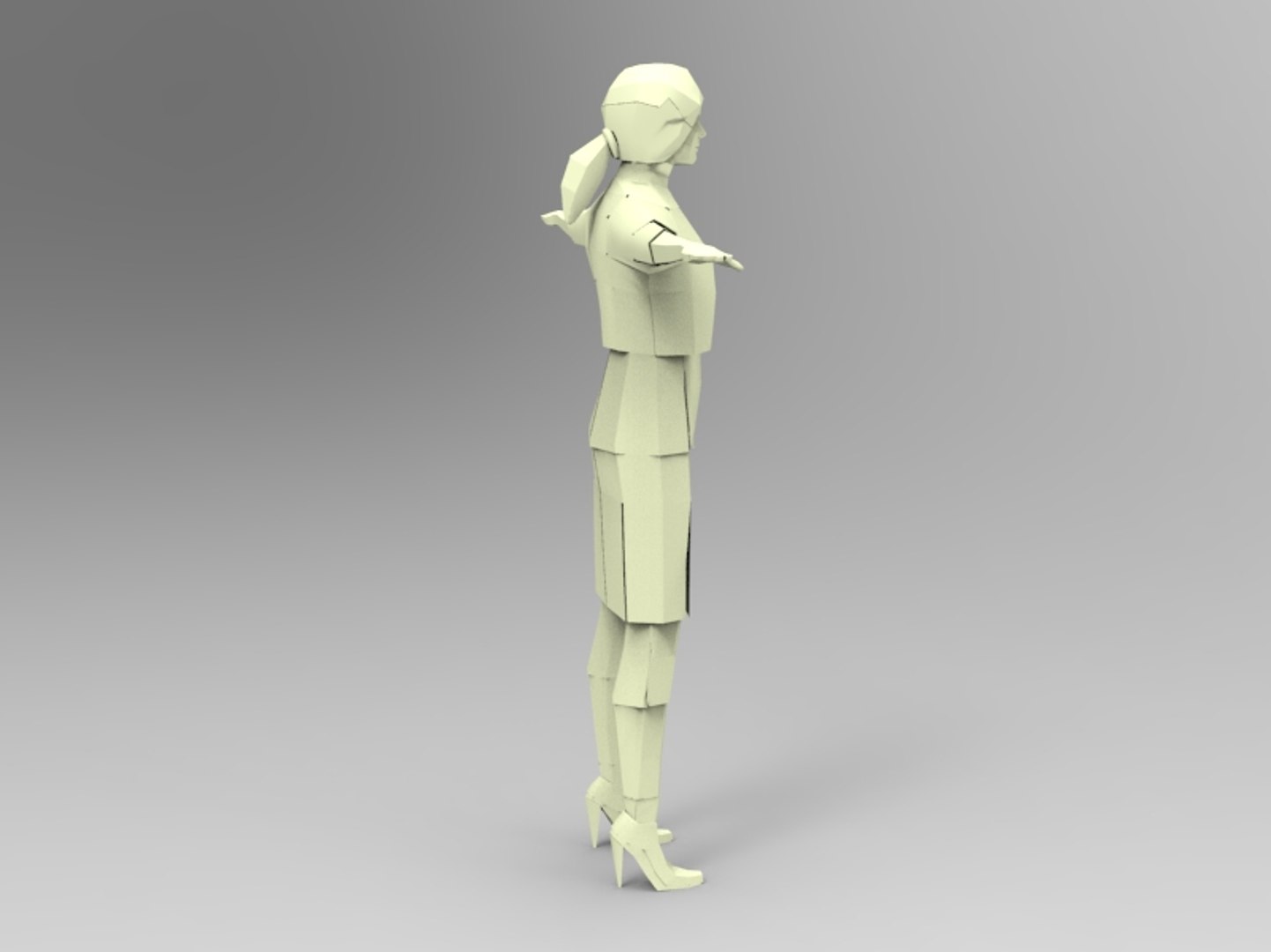 3d Paper Women Model