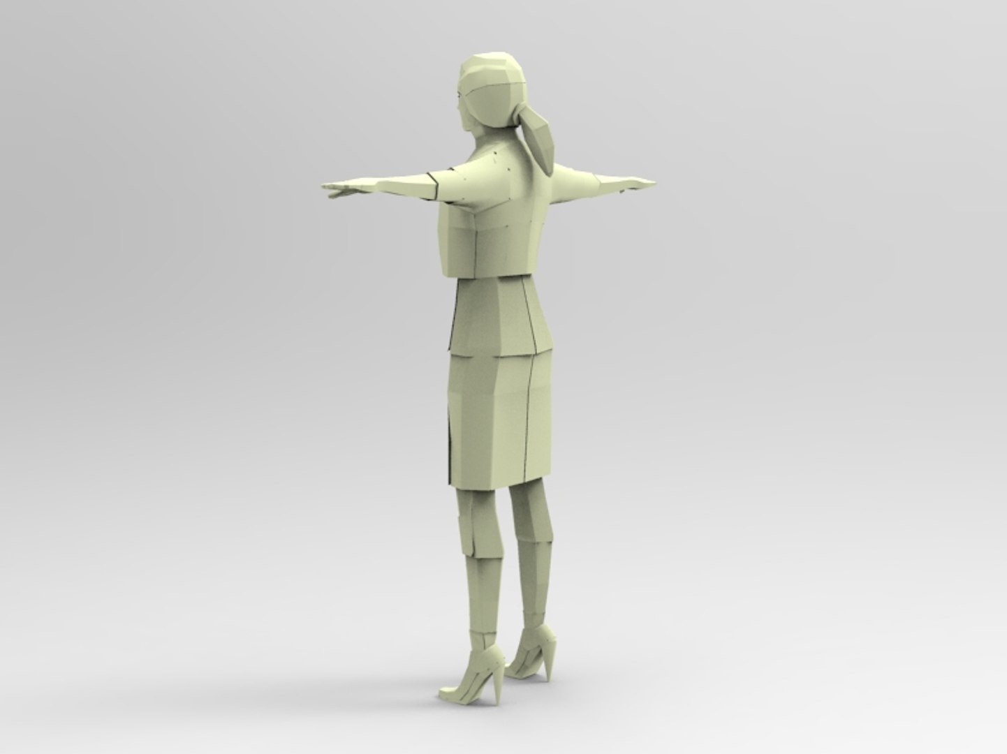 3d Paper Women Model