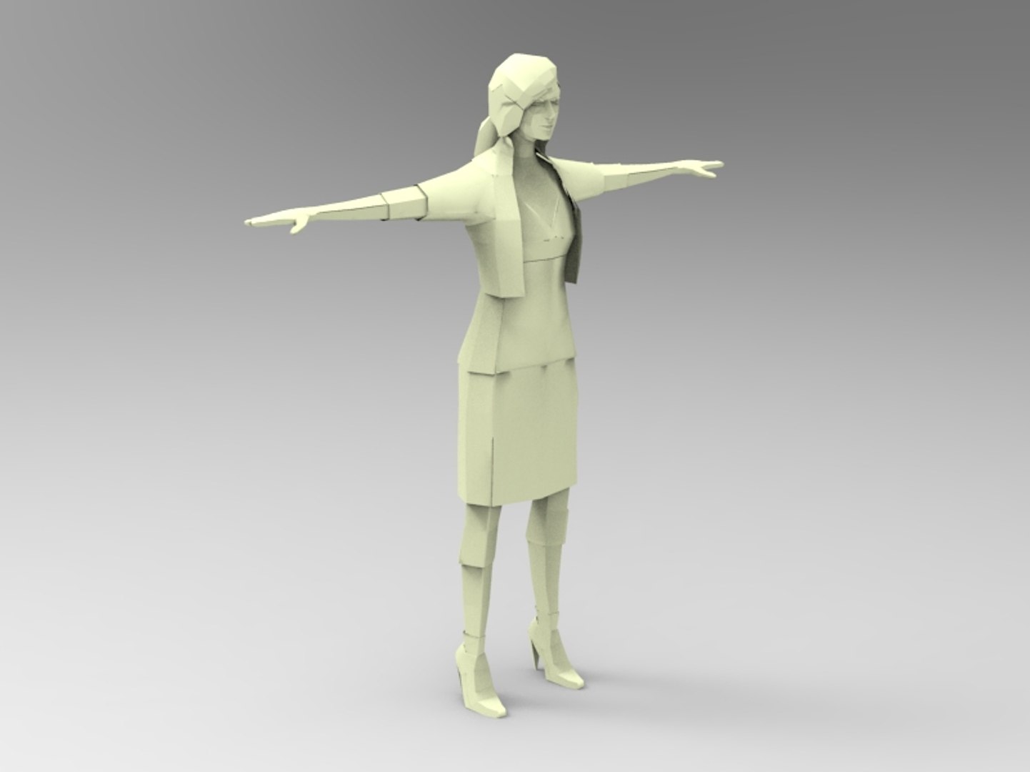 3d Paper Women Model