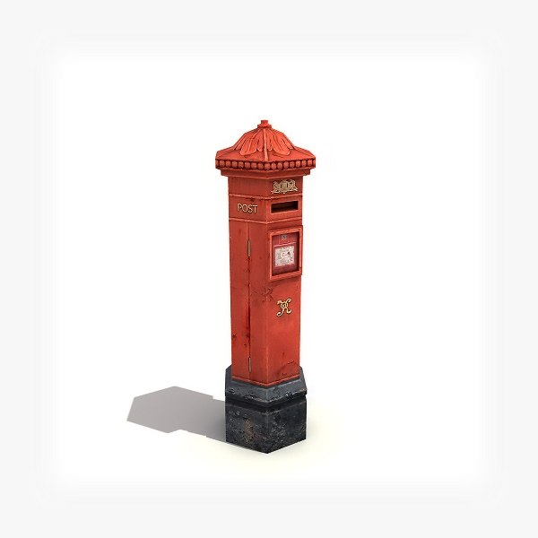 3d postbox modelled model