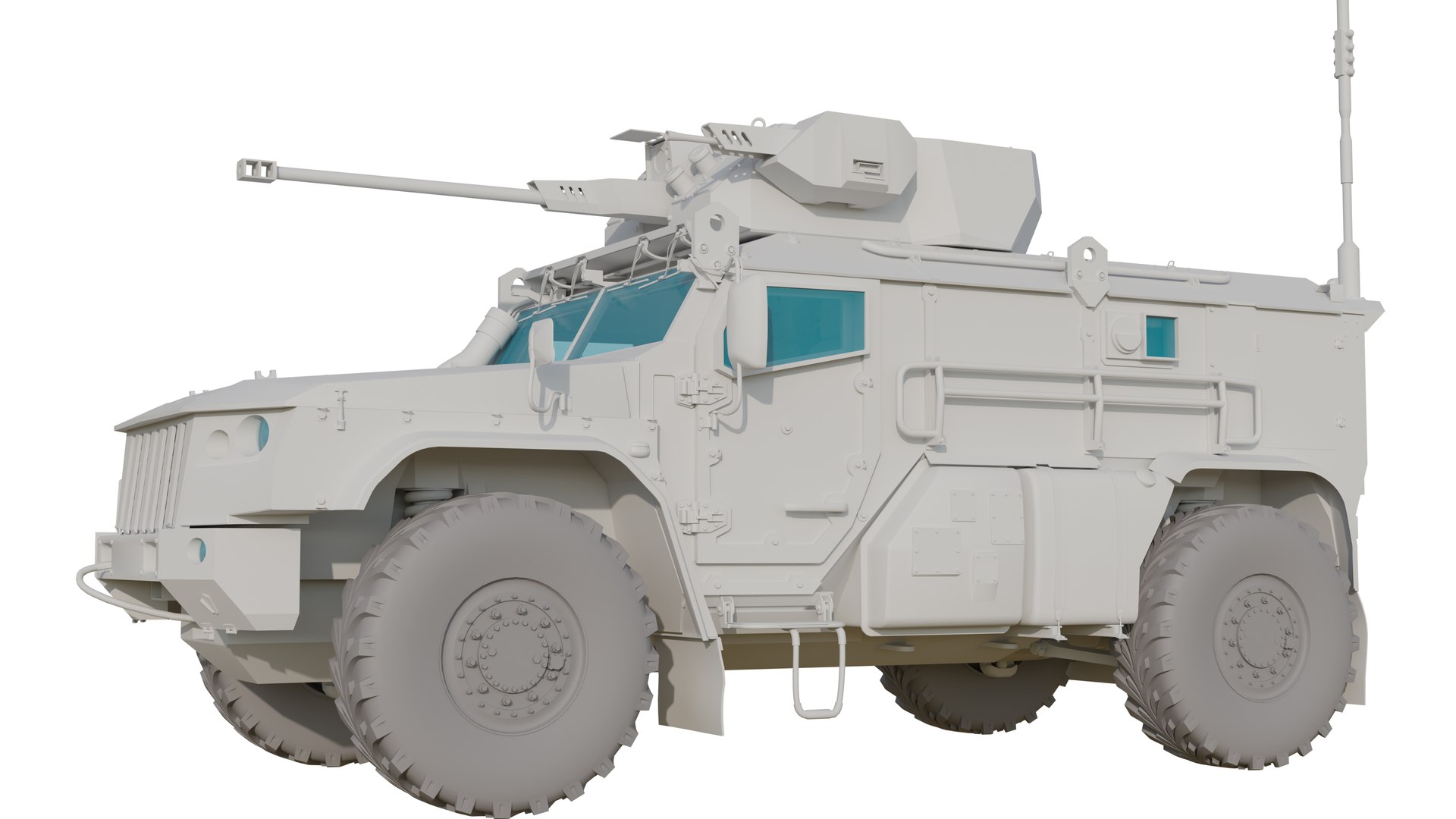 3D Typhoon VDV Russian Armored Transport Low Poly Model With Interior ...