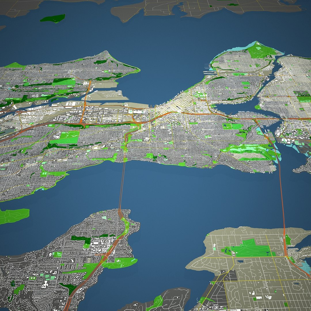 3D Seattle Cityscape - TurboSquid 1482008