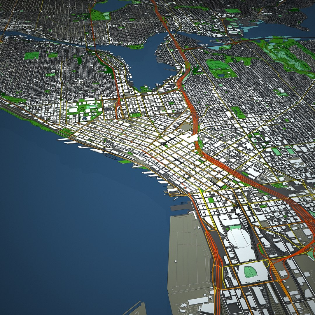 3D Seattle Cityscape - TurboSquid 1482008