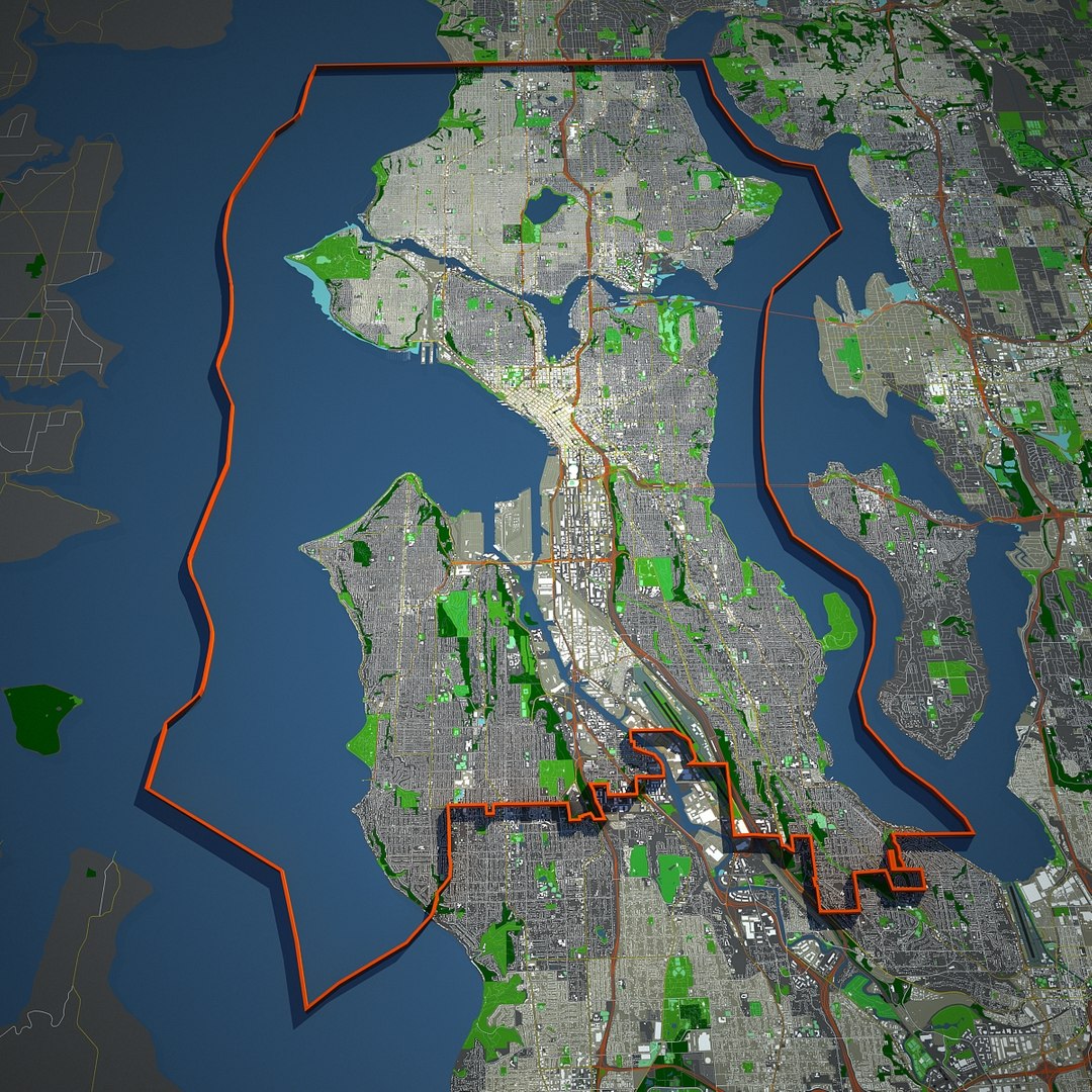 3D Seattle Cityscape - TurboSquid 1482008