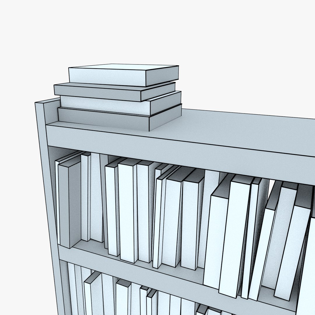 Bookshelf Books 3d Model