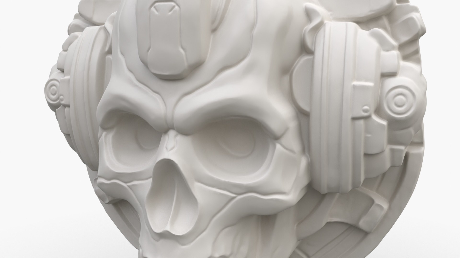 3D Industrial Skull Relief 4 Model - TurboSquid 2207829