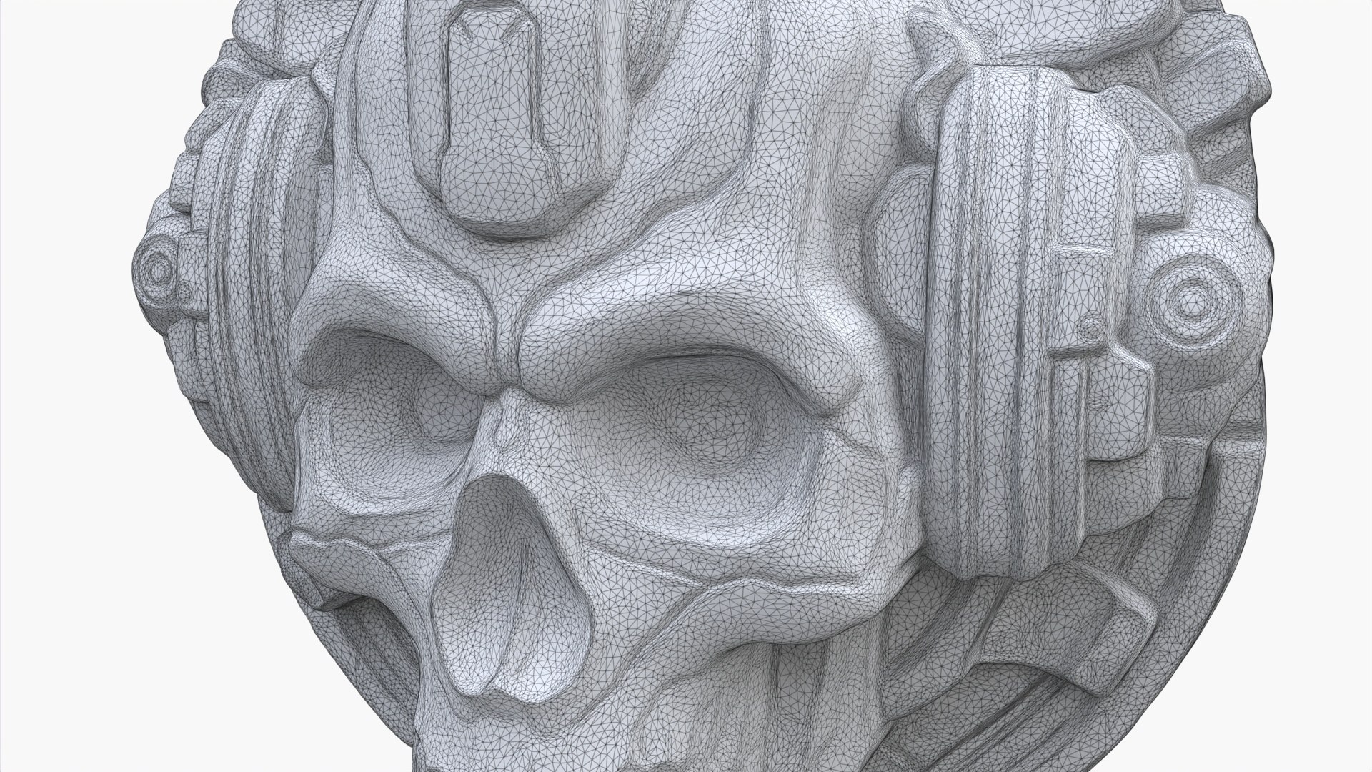 3D Industrial Skull Relief 4 Model - TurboSquid 2207829