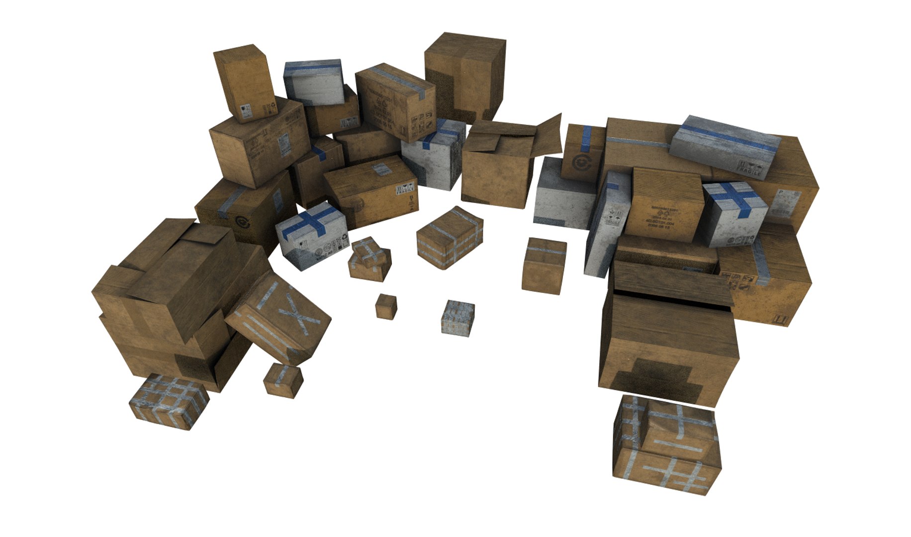 Cardboxes Pack 2 3D Model - TurboSquid 2100323