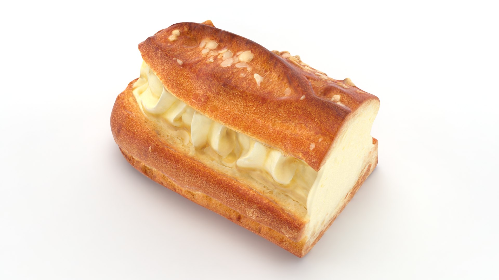 3D Vanilla Eclair Cut - TurboSquid 2051260