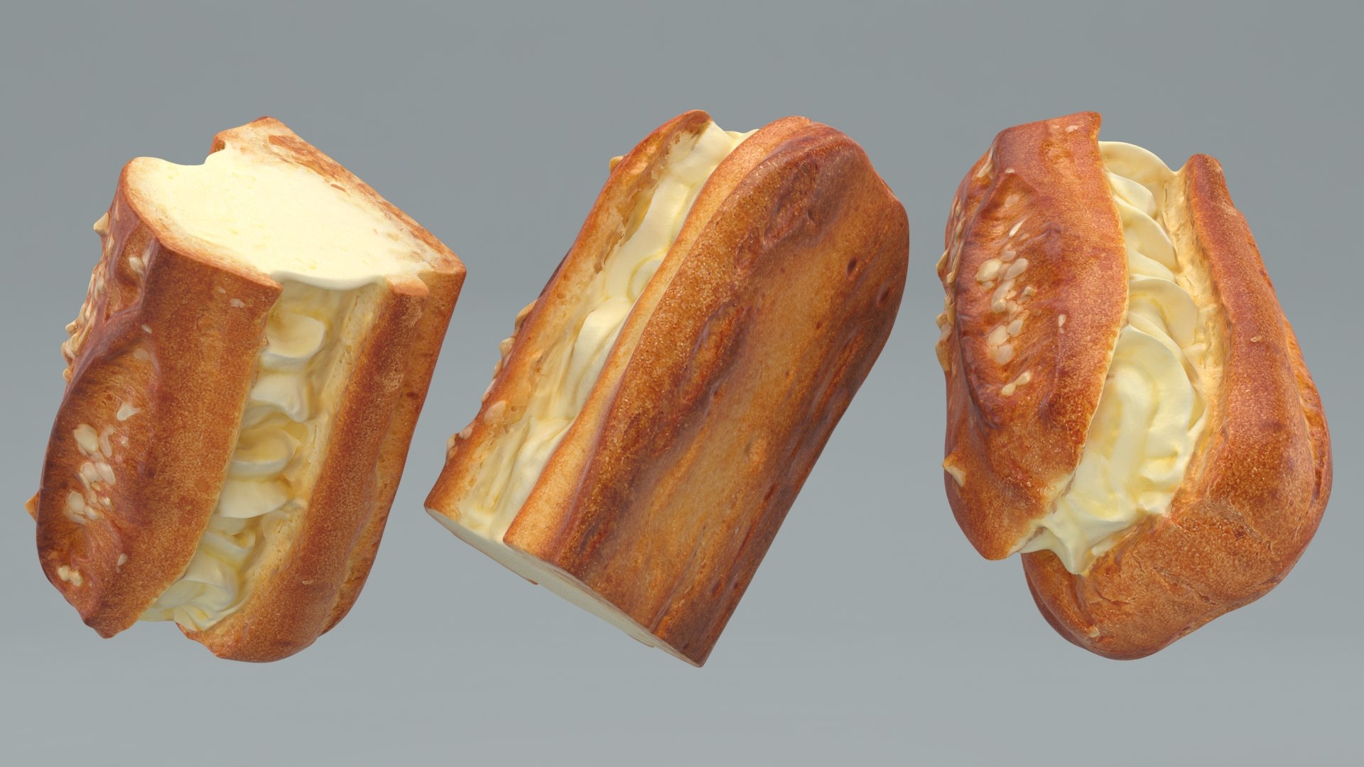 3D Vanilla Eclair Cut - TurboSquid 2051260