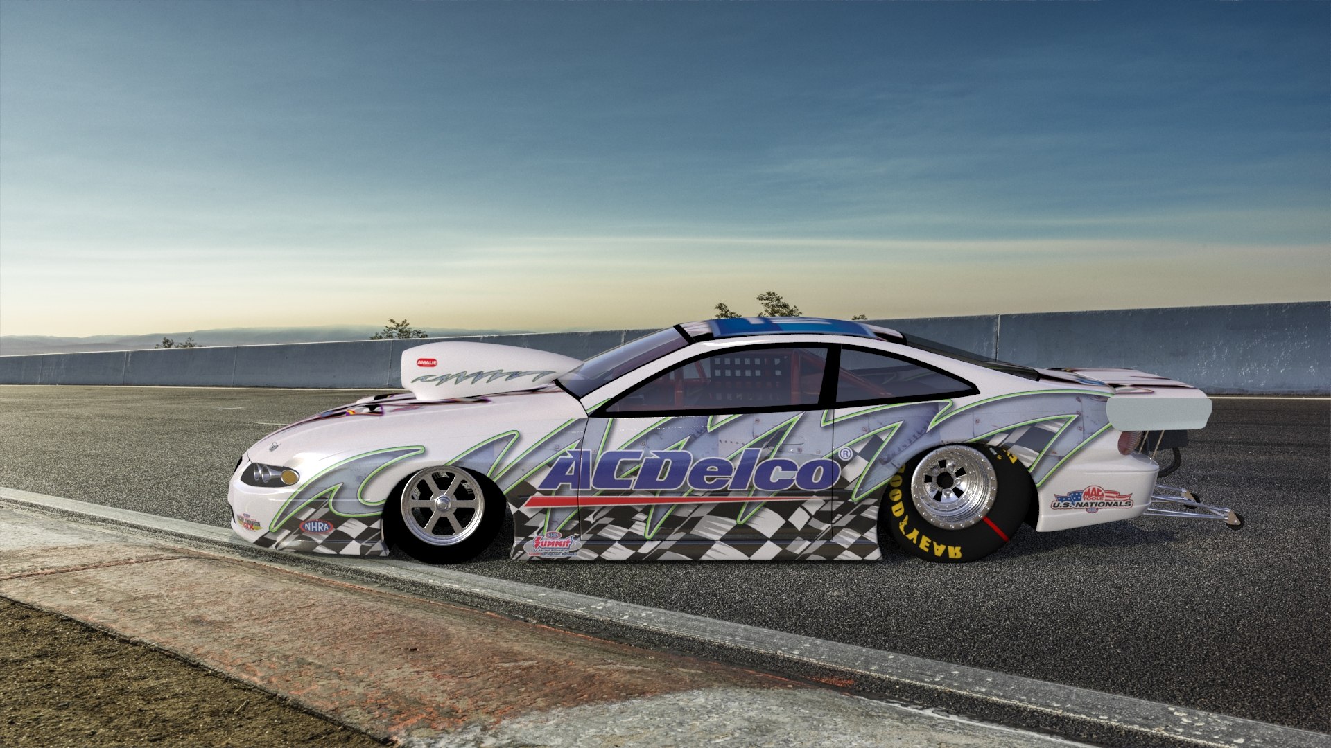 3D Generic Pro Stock Drag Racing Car - TurboSquid 1997857